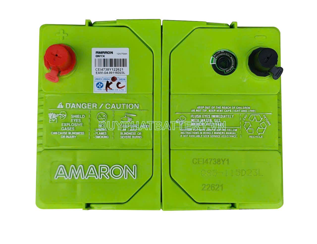 Ắc quy Amaron Q85/115D23L 12V-70Ah CCA 660A giá tốt