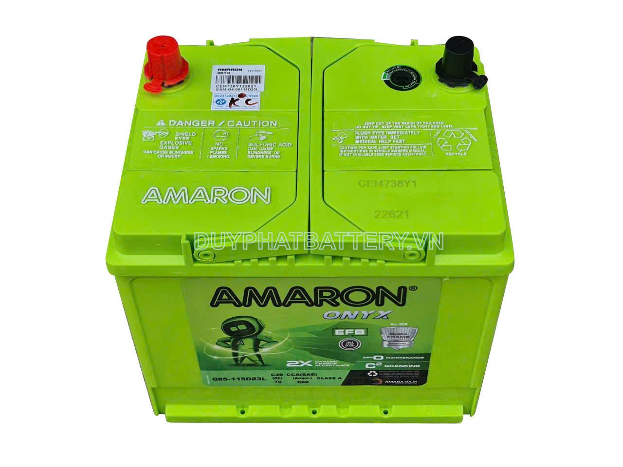 Ắc quy Amaron Q85/115D23L 12V-70Ah CCA 660A giá tốt