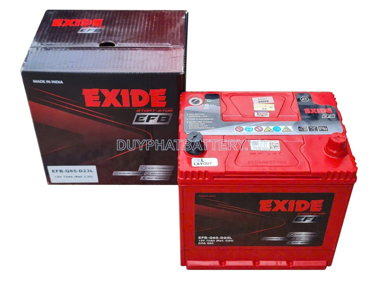 Ắc quy Exide Q85-D23L 12V-70Ah CCA 550 nhập khẩu chính hãng