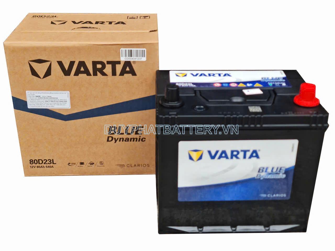 Địa chỉ bán ắc quy Varta 80D23L 12V-65Ah CCA 540
