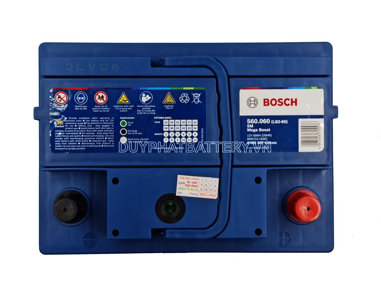 Ắc quy Bosch DIN 560.060 (DIN60) 12V 60Ah