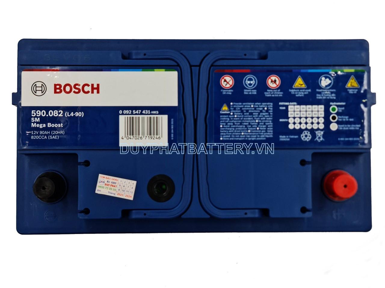 Ắc quy Bosch DIN 590.082 (DIN90) 12V 90Ah