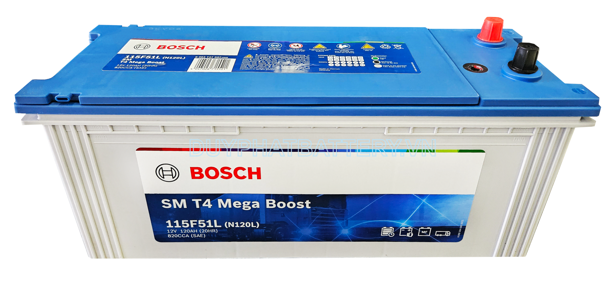 Ắc quy Bosch 115F51L (N120) 12V 120Ah