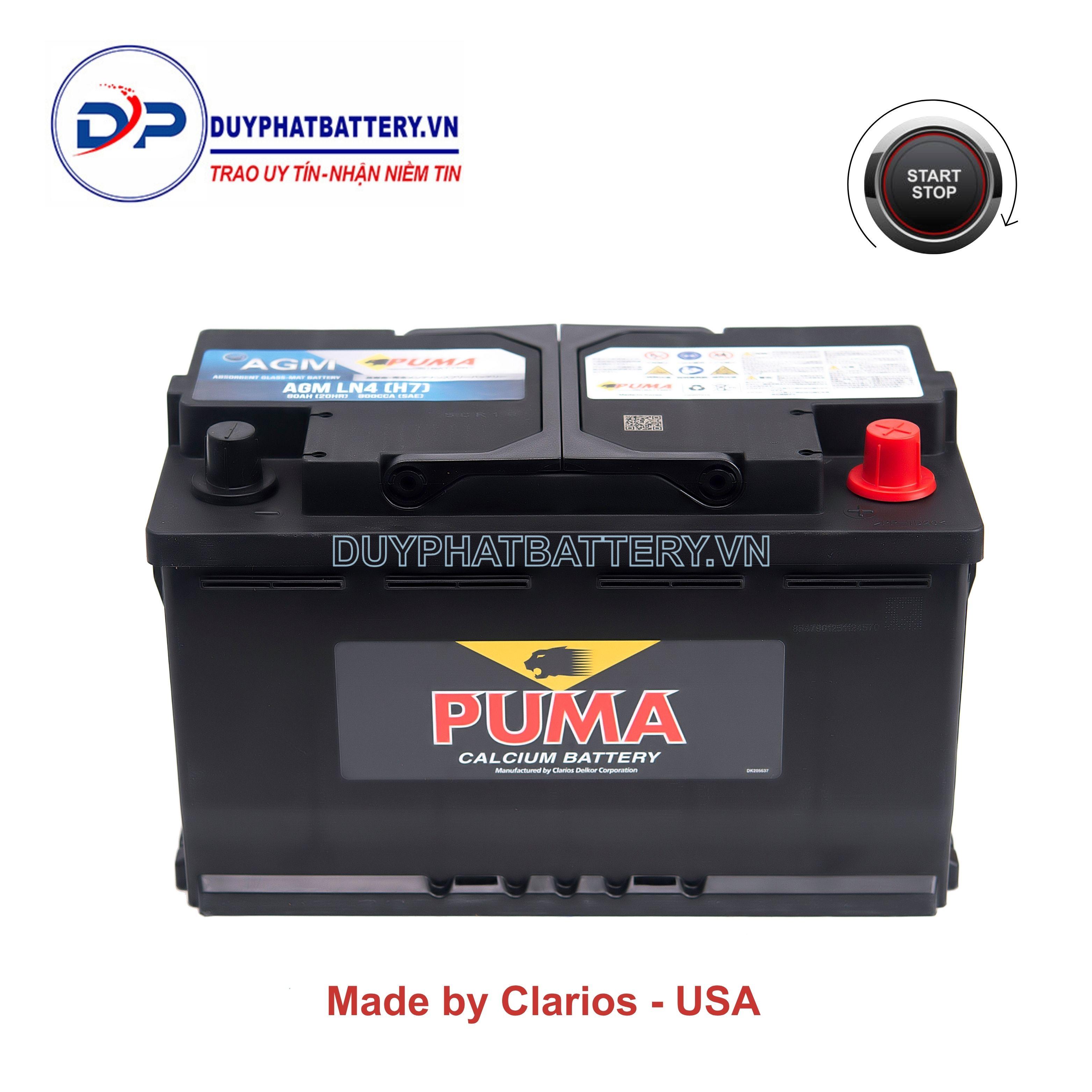 Bình ắc quy Puma AGM LN4 (H7) 12V 80Ah