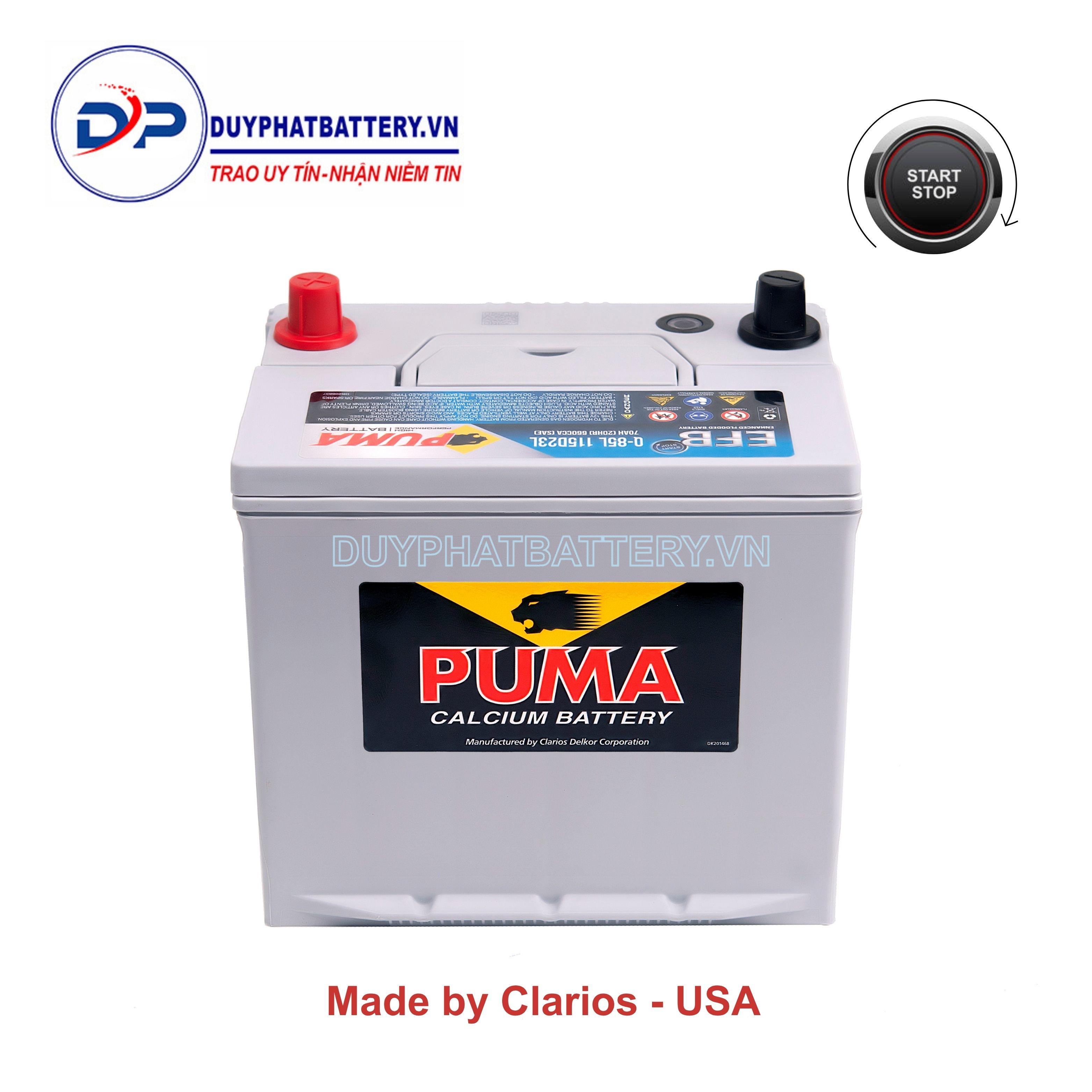 Bình ắc quy Puma EFB Q-85L 115D23L 12V 70Ah