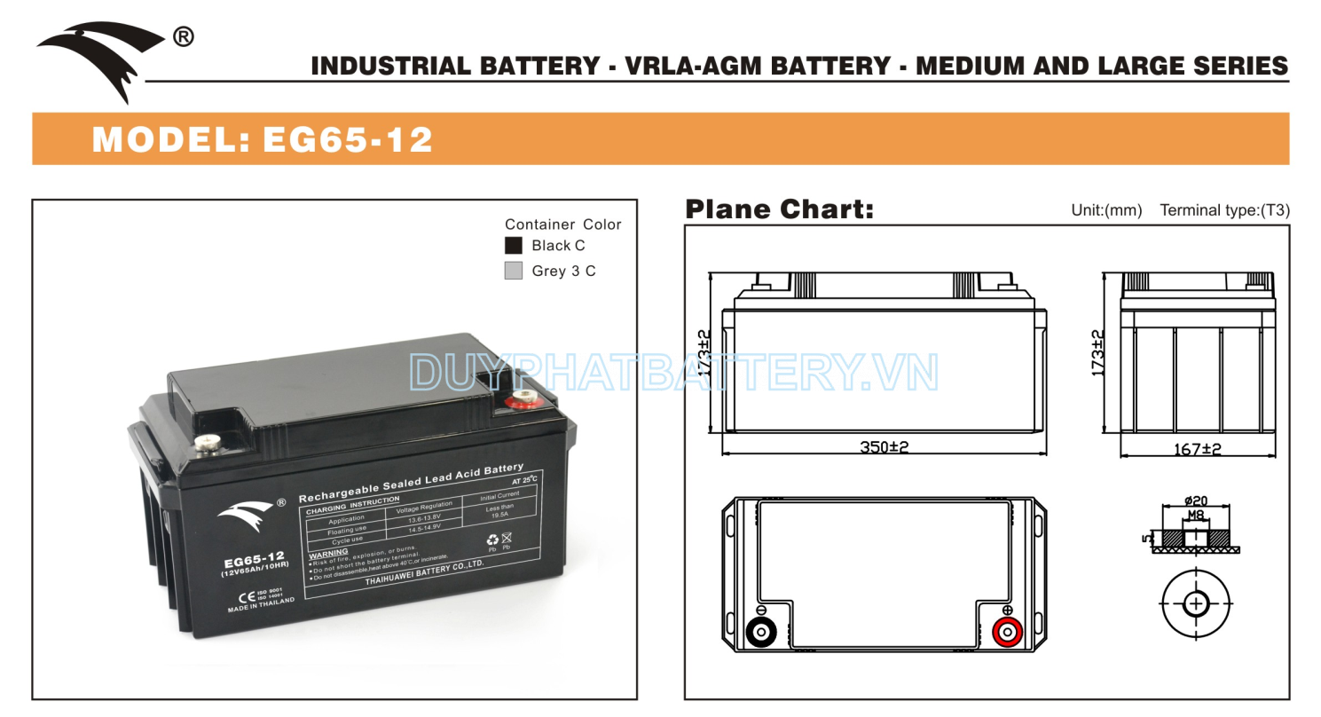 Bình ắc quy EAGLE EG65-12 12V 65Ah
