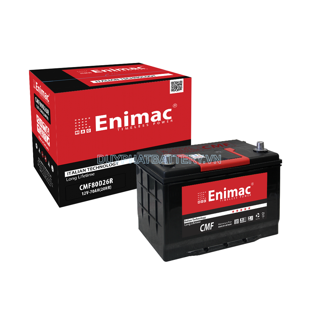 Bình ắc quy ENIMAC CMF 80D26R 12V 70Ah