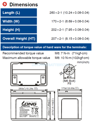 Bình ắc quy LONG KPH80-12N, F8-M6 12V 80AH