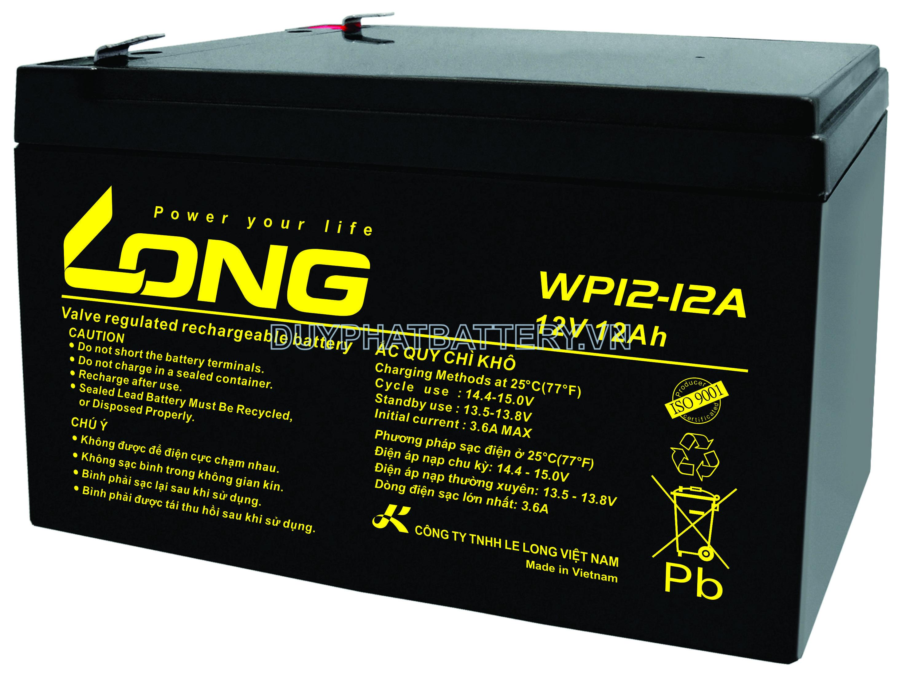 Bình ắc quy LONG WP12-12A 12V 12AH