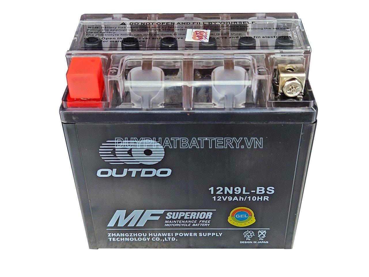 Bình ắc quy OUTDO 12N9L-BS 12V 9AH