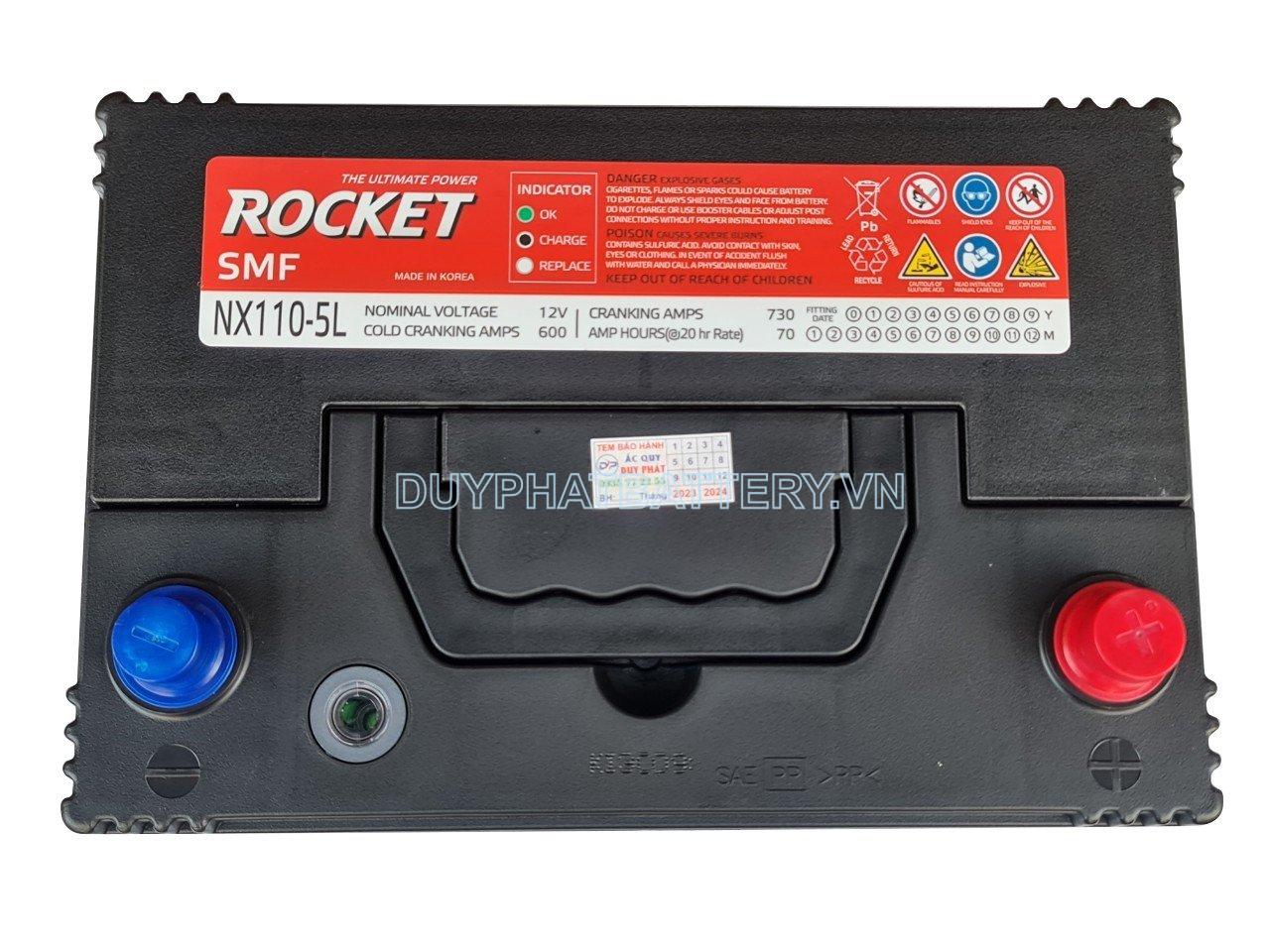 Bình ắc quy ROCKET SMF NX110-5L 12V 70AH