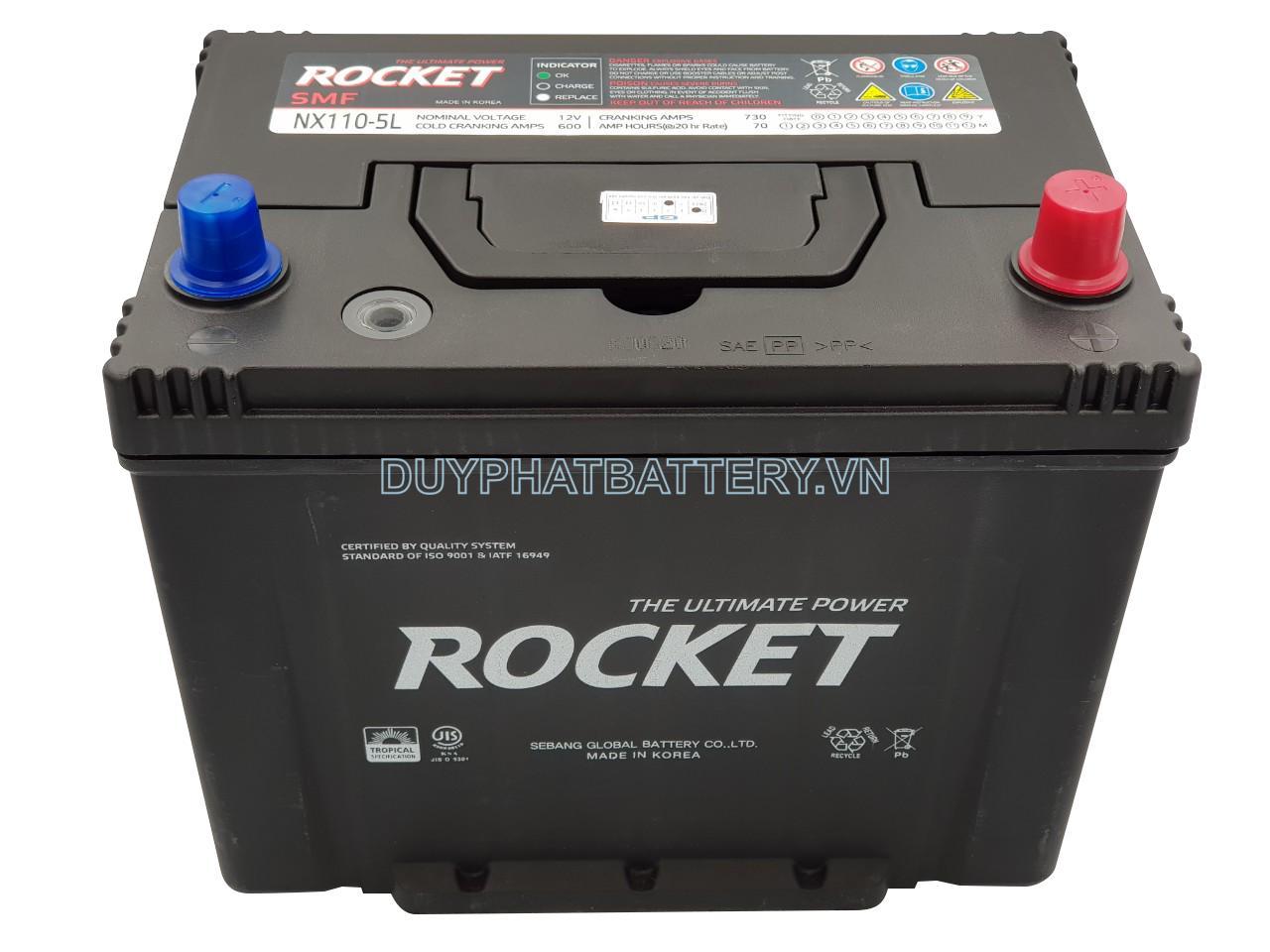 Bình ắc quy ROCKET SMF NX110-5L 12V 70AH
