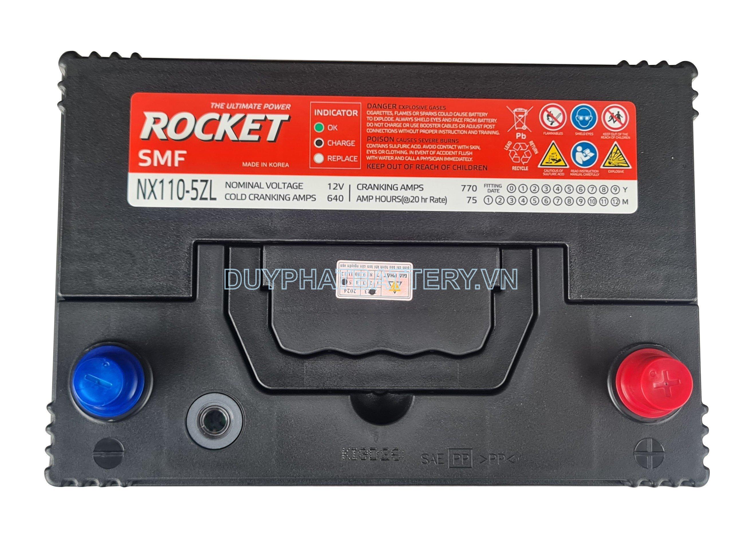 Bình ắc quy ROCKET SMF NX110-5ZL 12V 75AH